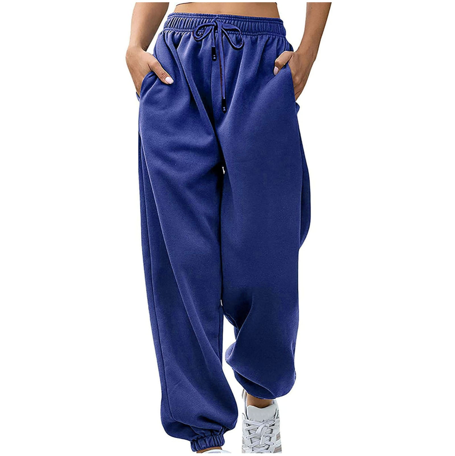 Cozy Sweatpants for Women Solid Colour Workout Sweatpants with Pockets ...