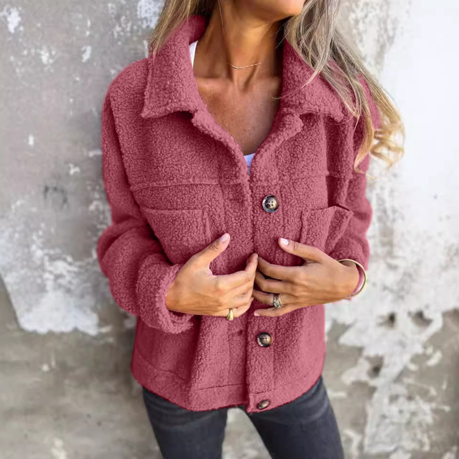 Cozy Teddy Coat For Autumn And Winter With Lapel Collar Fashionable And ...