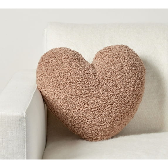 Cozy Teddy Faux Fur Heart Shaped Pillow 2026 Valentine's Day Love ...