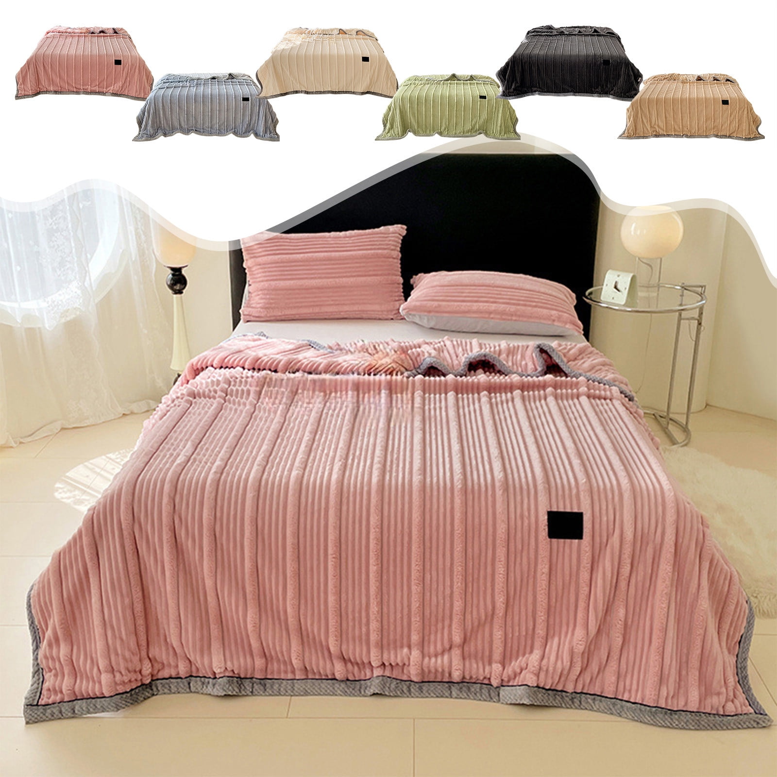Cozy Throw Blankets for Bed Solid Color Rabbits Furs Blanket Thickened ...