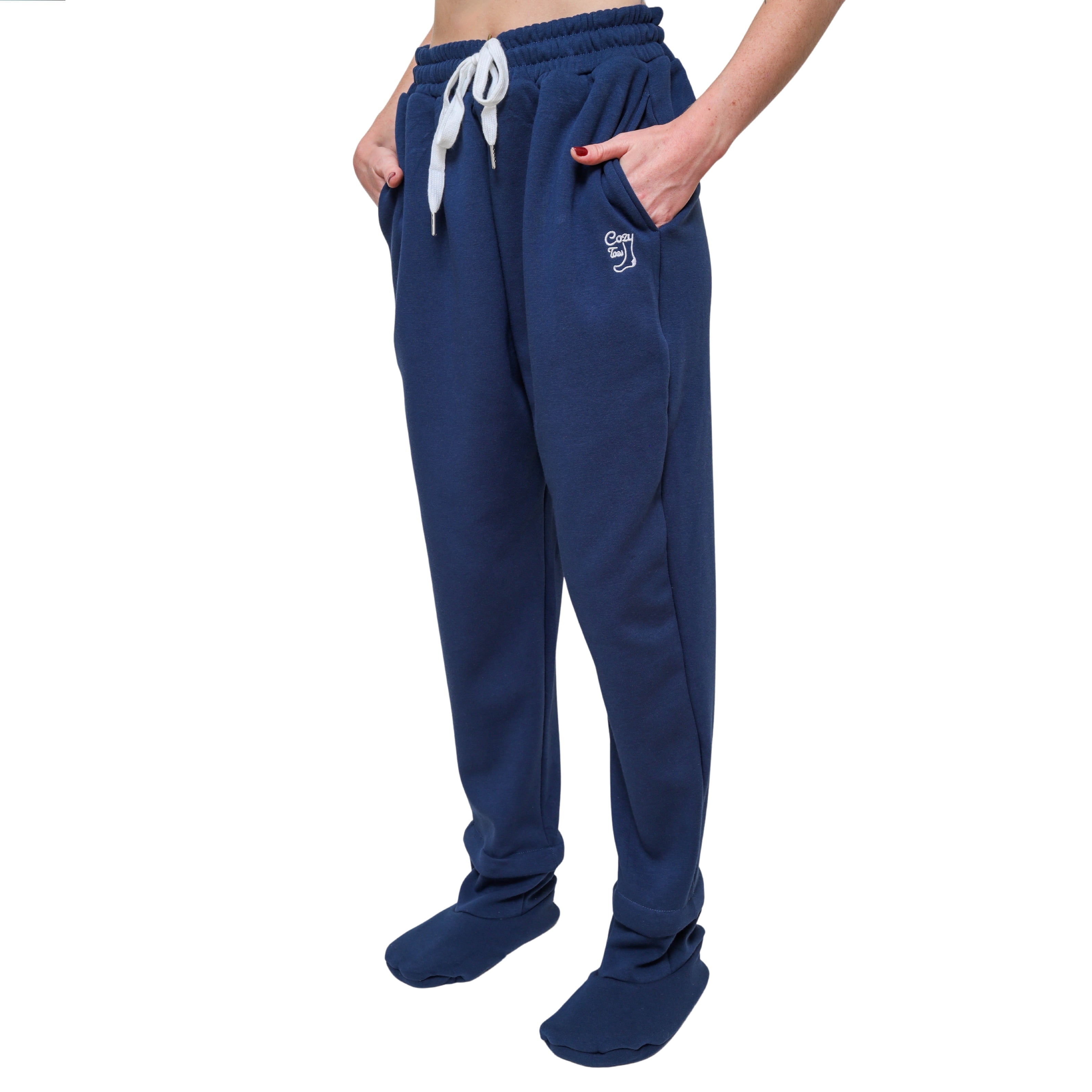 Cozy Toes - Adult Footed Sweatpants with Removeable Detachable Sherpa ...