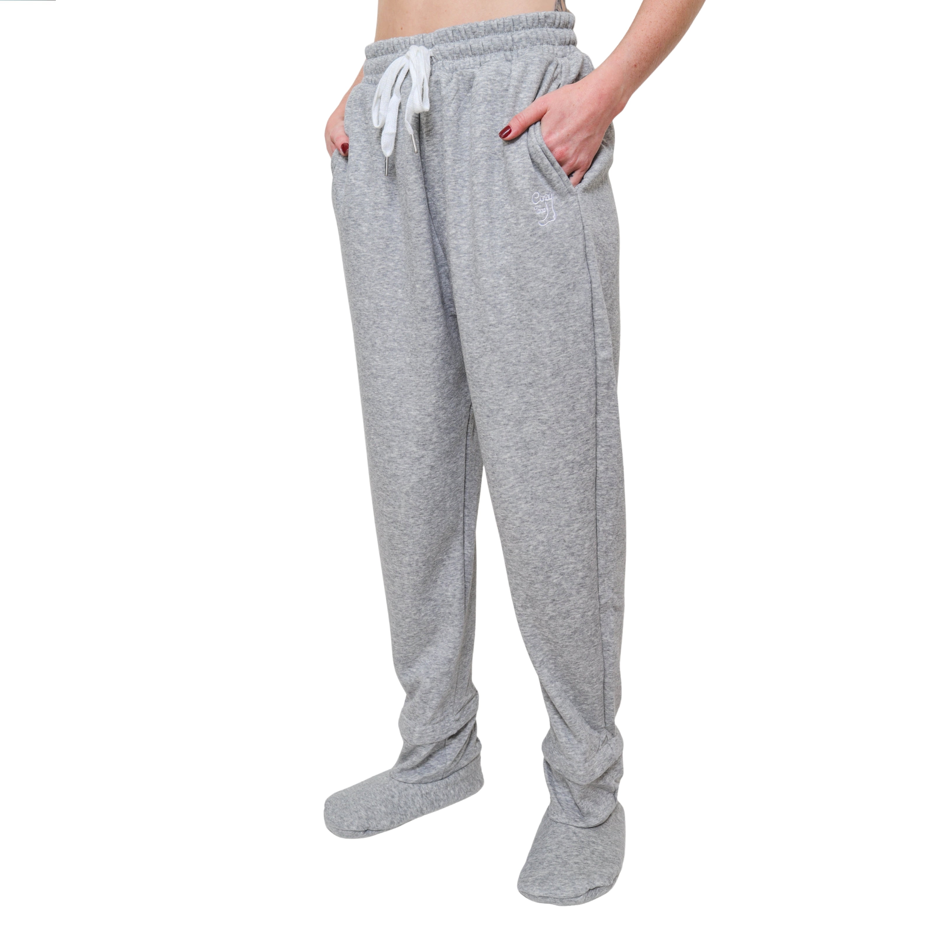 Cozy Toes - Adult Footed Sweatpants with Removeable Detachable Sherpa ...