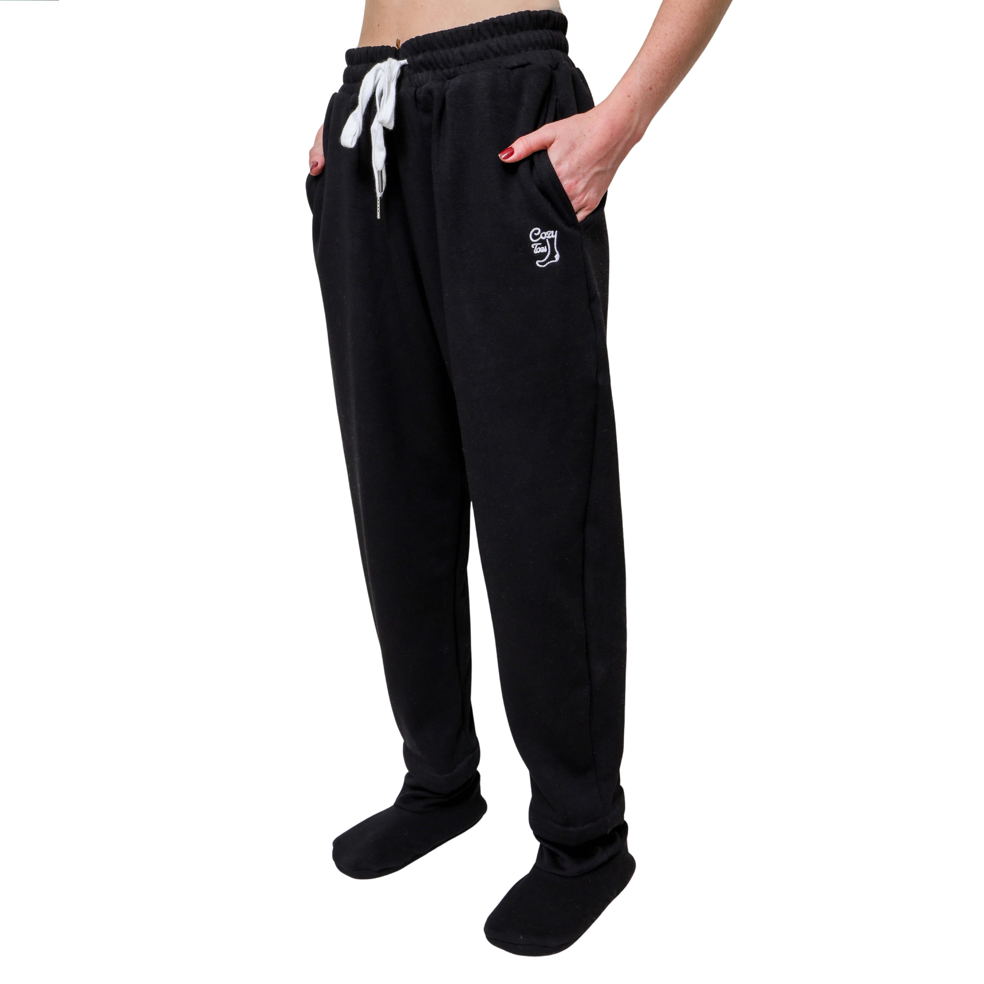 Cozy Toes - Adult Footed Sweatpants with Removeable Detachable Sherpa ...