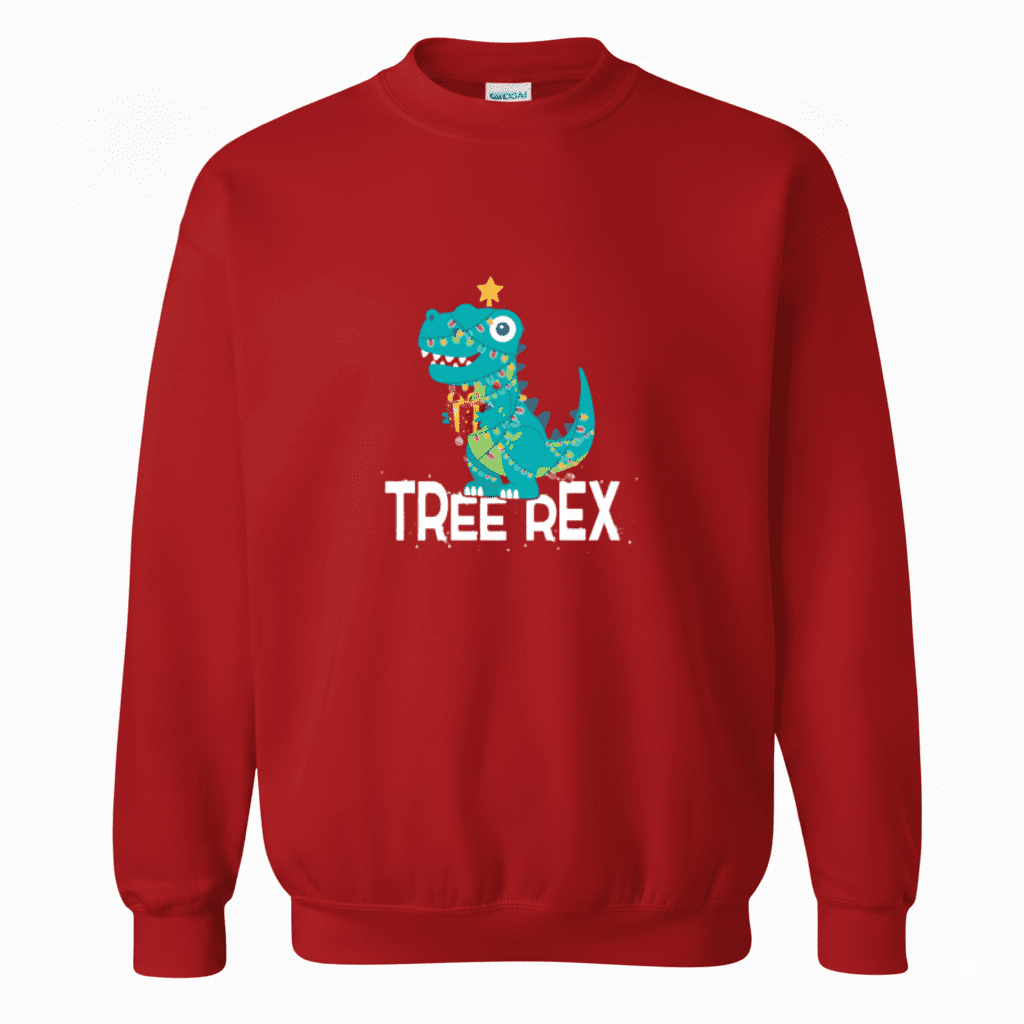 Cozy Tree Rex Pajama Dino Christmas Holiday Cheer Sweatshirt, up to ...