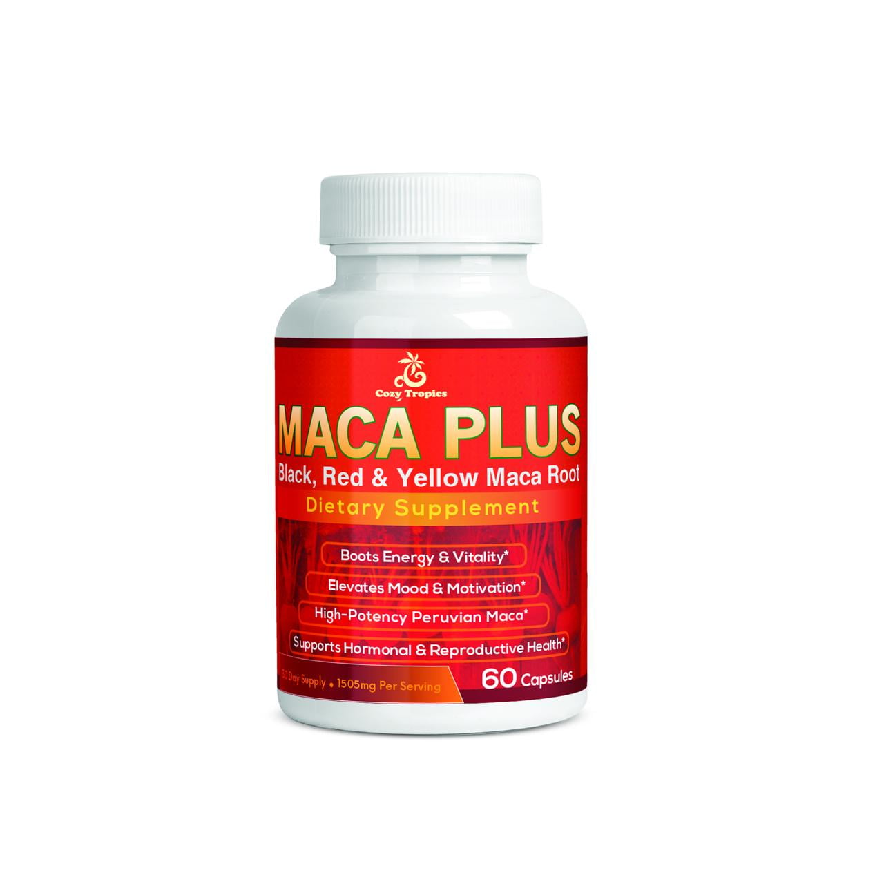 Cozy Tropics Maca Root Capsules Black, Red & Yellow Maca High Potency ...