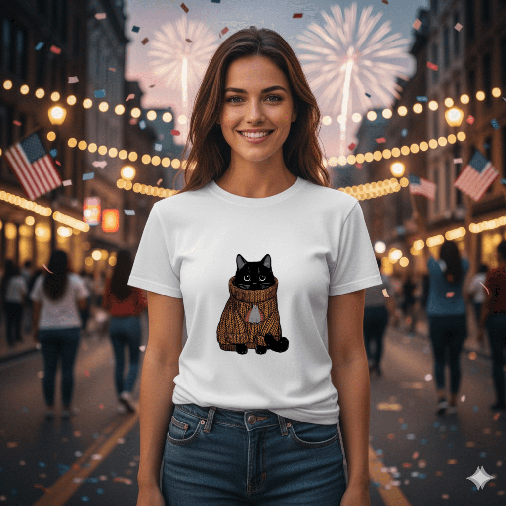 Cozy Turkey Sweater Cat Autumn Thanksgiving Art Unisex T-Shirt, up to ...