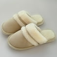 Cozy Unisex Open-Toe Plush Slippers - Thick Sole Anti-Slip Indoor ...