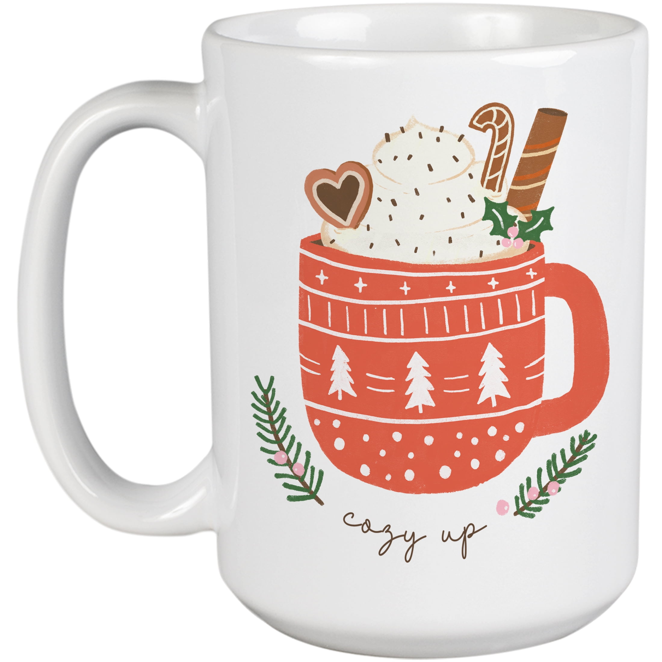 Cozy Up with Hand Drawn Cup of Christmas Hot Chocolate or Cocoa Art ...