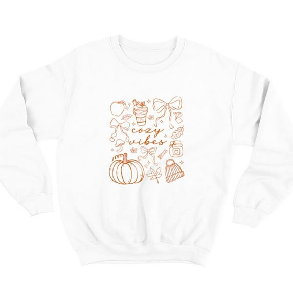 Cozy Vibes Fall Autumn Doodle Collage Cute Cozy Art Graphic Print Style ...