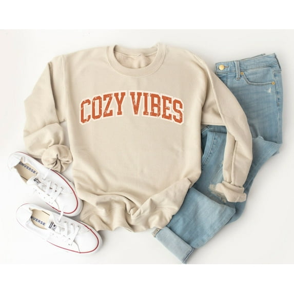 Cozy Vibes Sweatshirt, Fall Sweatshirt, Retro Fall Crewneck, Womens ...