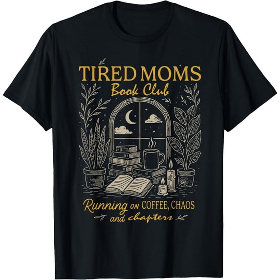 Cozy Vintage Book Club Night T-Shirt for Moms Who Love Coffee ...