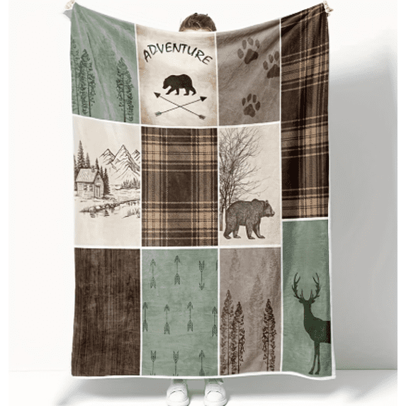 Cozy Vintage Country-Style Soft Flannel Throw Blanket - Perfect for ...