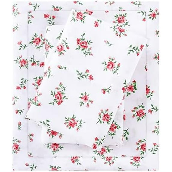 Cozy Vintage Microfiber Printed Floral Twin Sheet Set - Soft ...