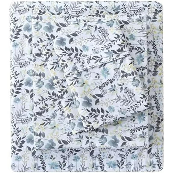 Cozy Vintage Microfiber Printed Twin Sheet Set - Soft Breathable Floral ...