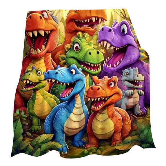Cozy Warm Flannel Fleece Blanket With Dinosaur Design For Sensitive ...