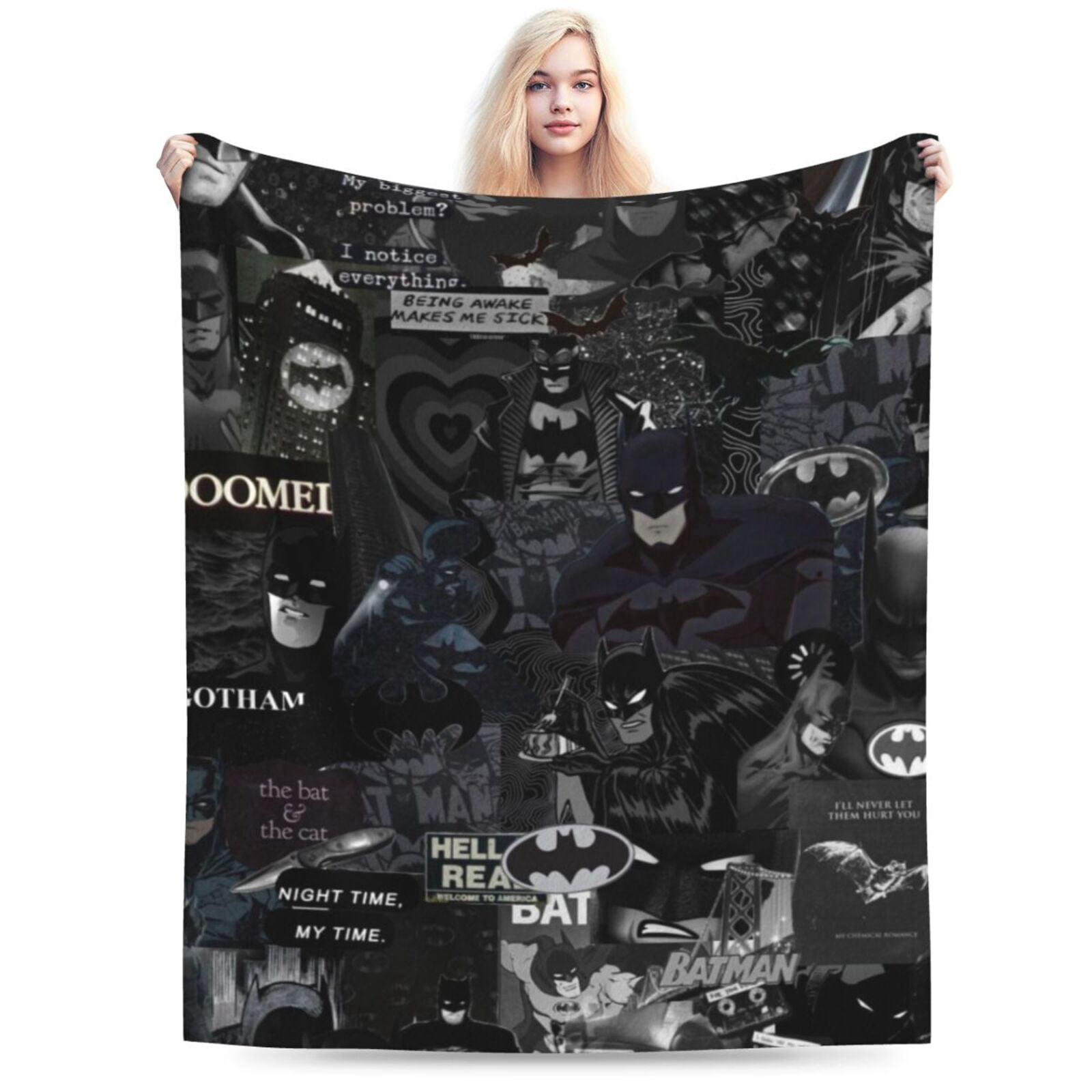 Cozy Warm Plush Throw Batman Fluffy Blanket for Bed Couch Living Room ...