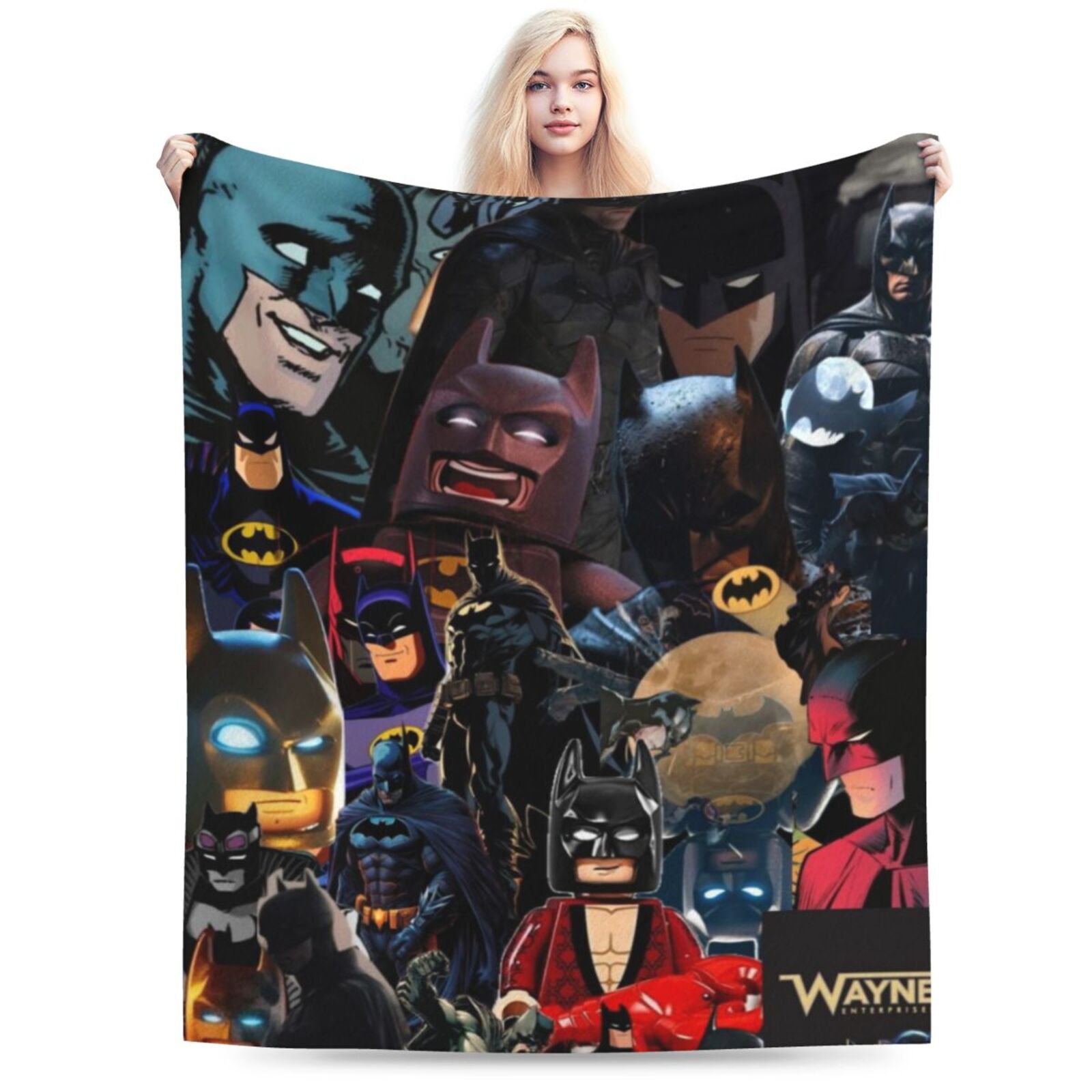 Cozy Warm Plush Throw Batman Fluffy Blanket for Bed Couch Living Room ...