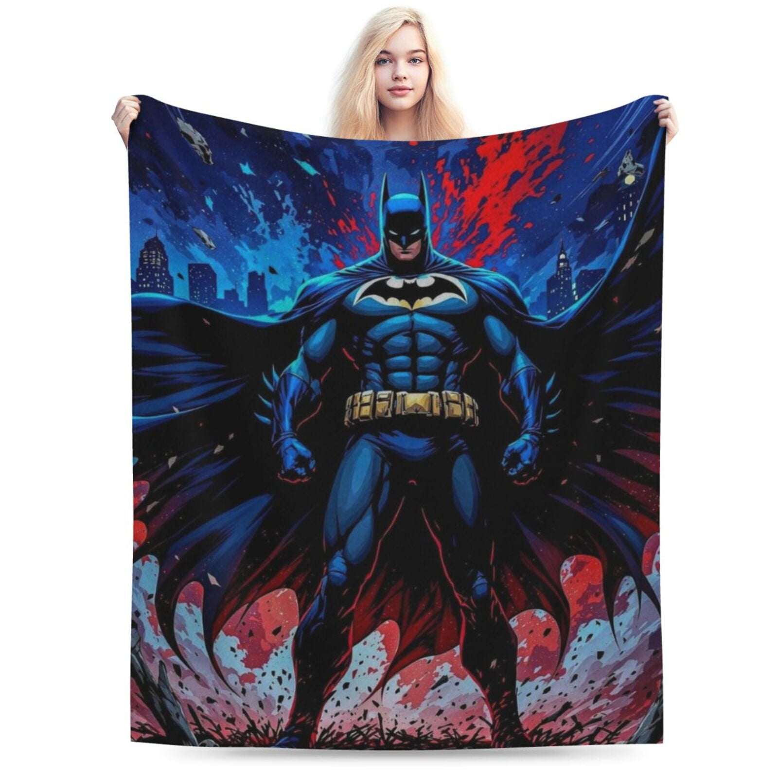Cozy Warm Plush Throw Batman Fluffy Blanket for Bed Couch Living Room ...