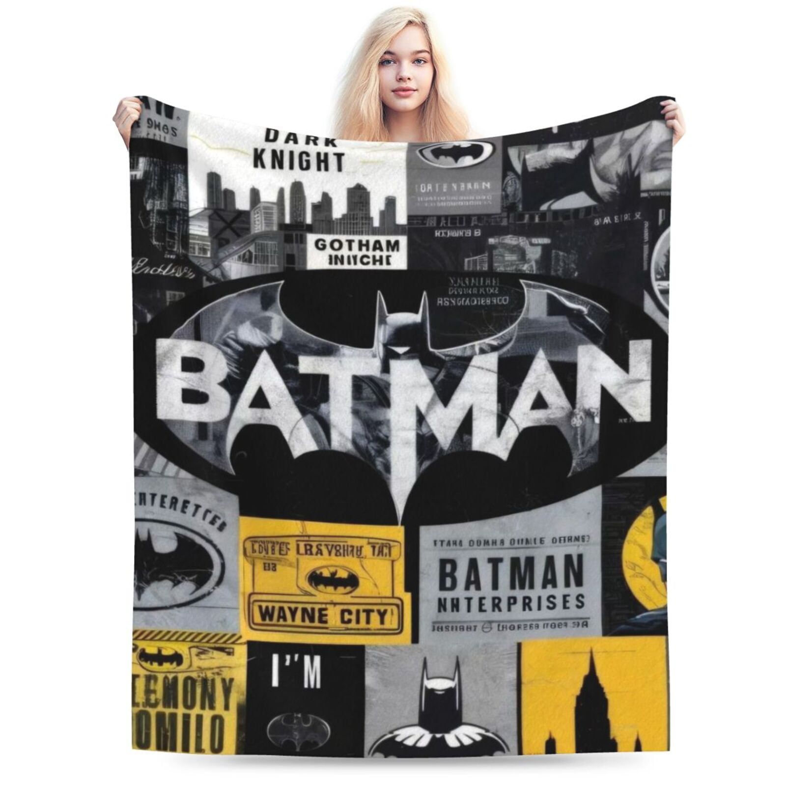 Cozy Warm Plush Throw Batman Fluffy Blanket for Bed Couch Living Room ...