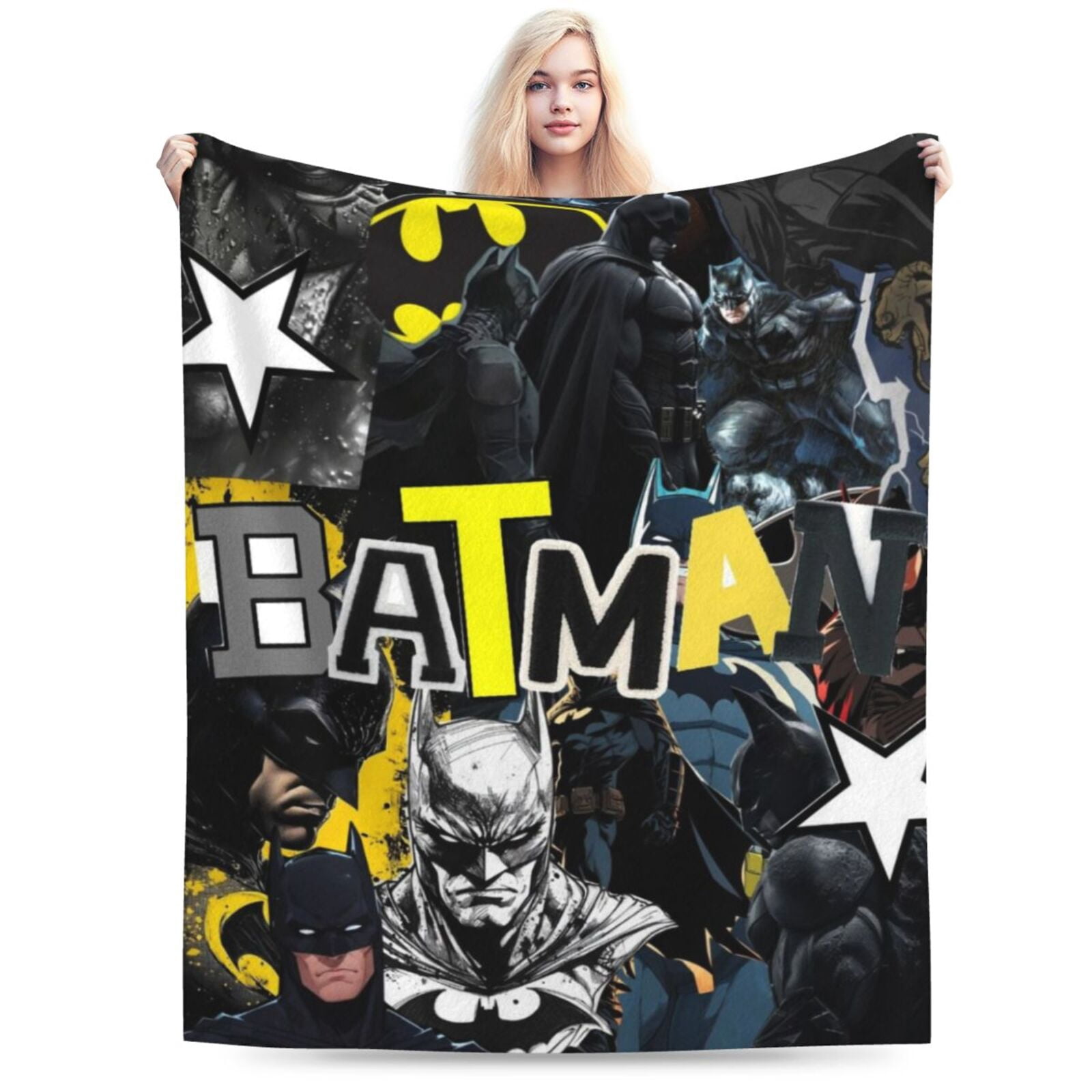 Cozy Warm Plush Throw Batman Fluffy Blanket for Bed Couch Living Room ...