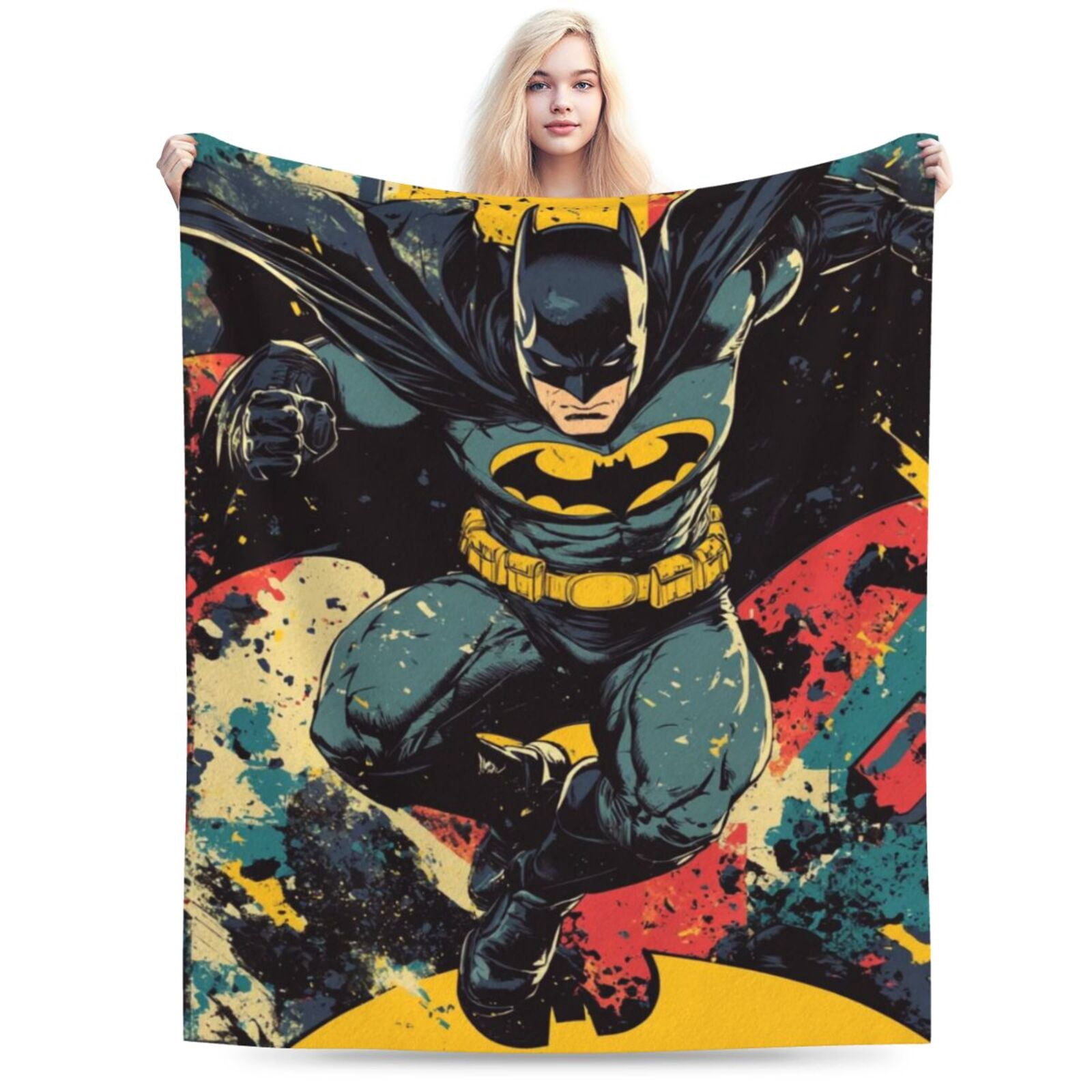 Cozy Warm Plush Throw Batman Fluffy Blanket for Bed Couch Living Room ...