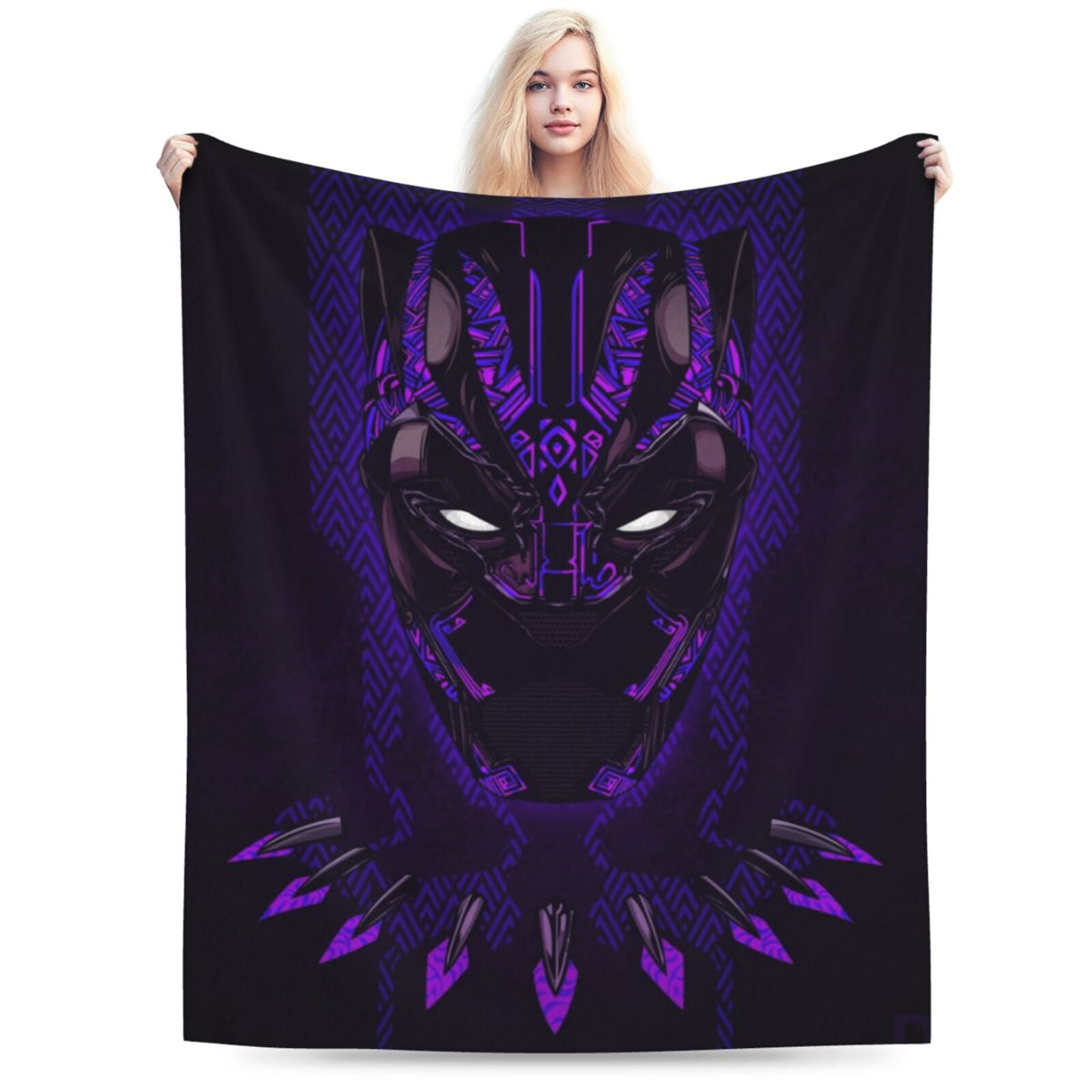 Cozy Warm Plush Throw Black Panther Fluffy Blanket for Bed Couch Living ...