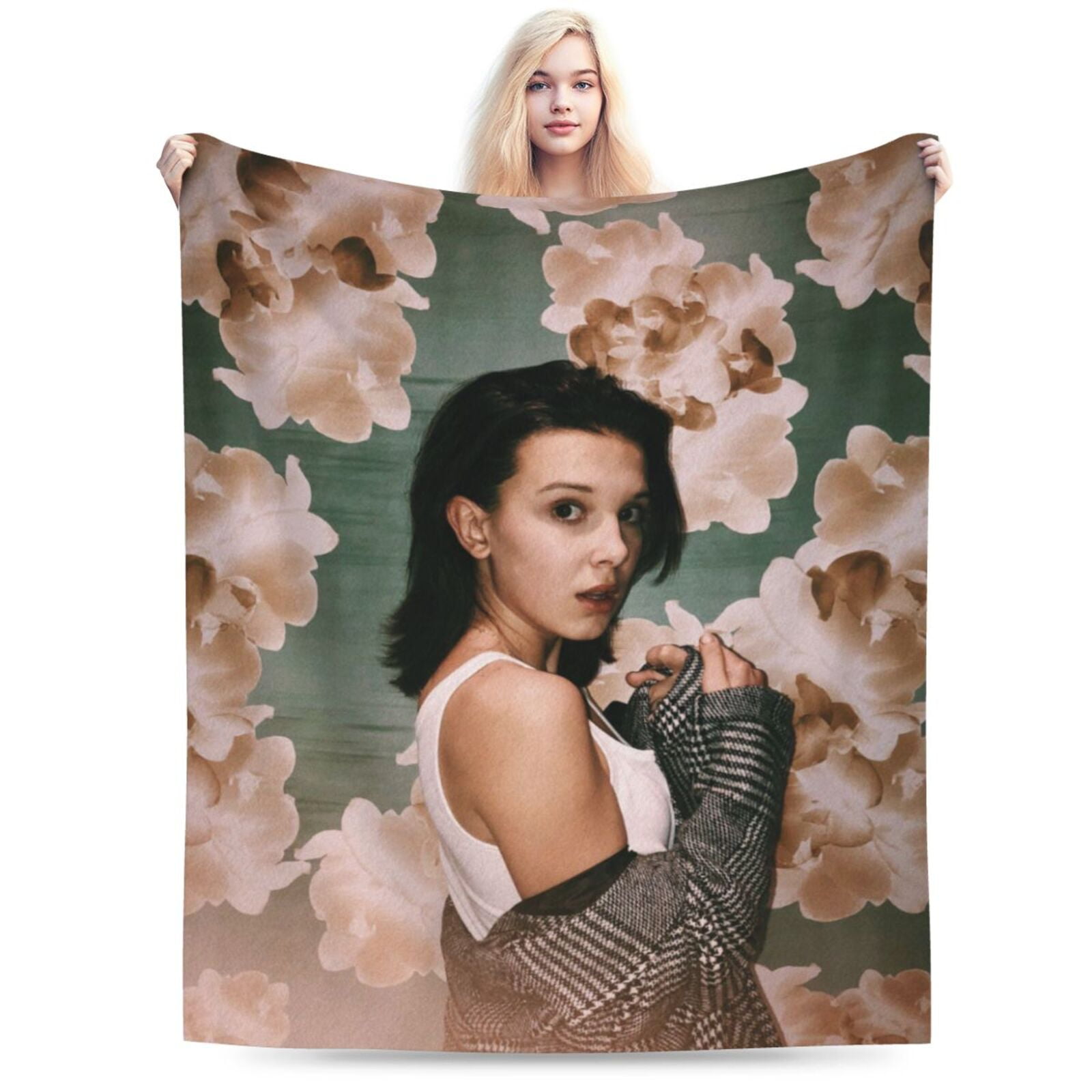 Cozy Warm Plush Throw Millie Bobby Brown Fluffy Blanket for Bed Couch ...