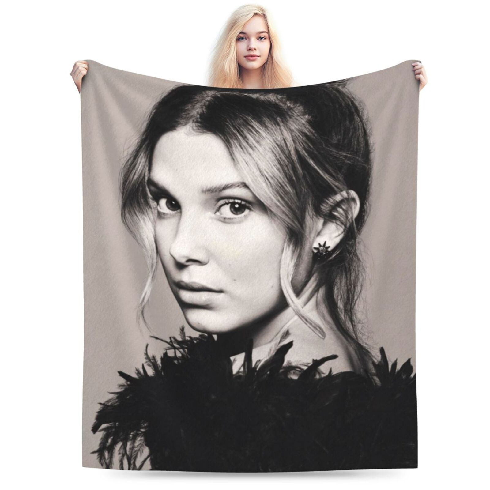 Cozy Warm Plush Throw Millie Bobby Brown Fluffy Blanket for Bed Couch ...