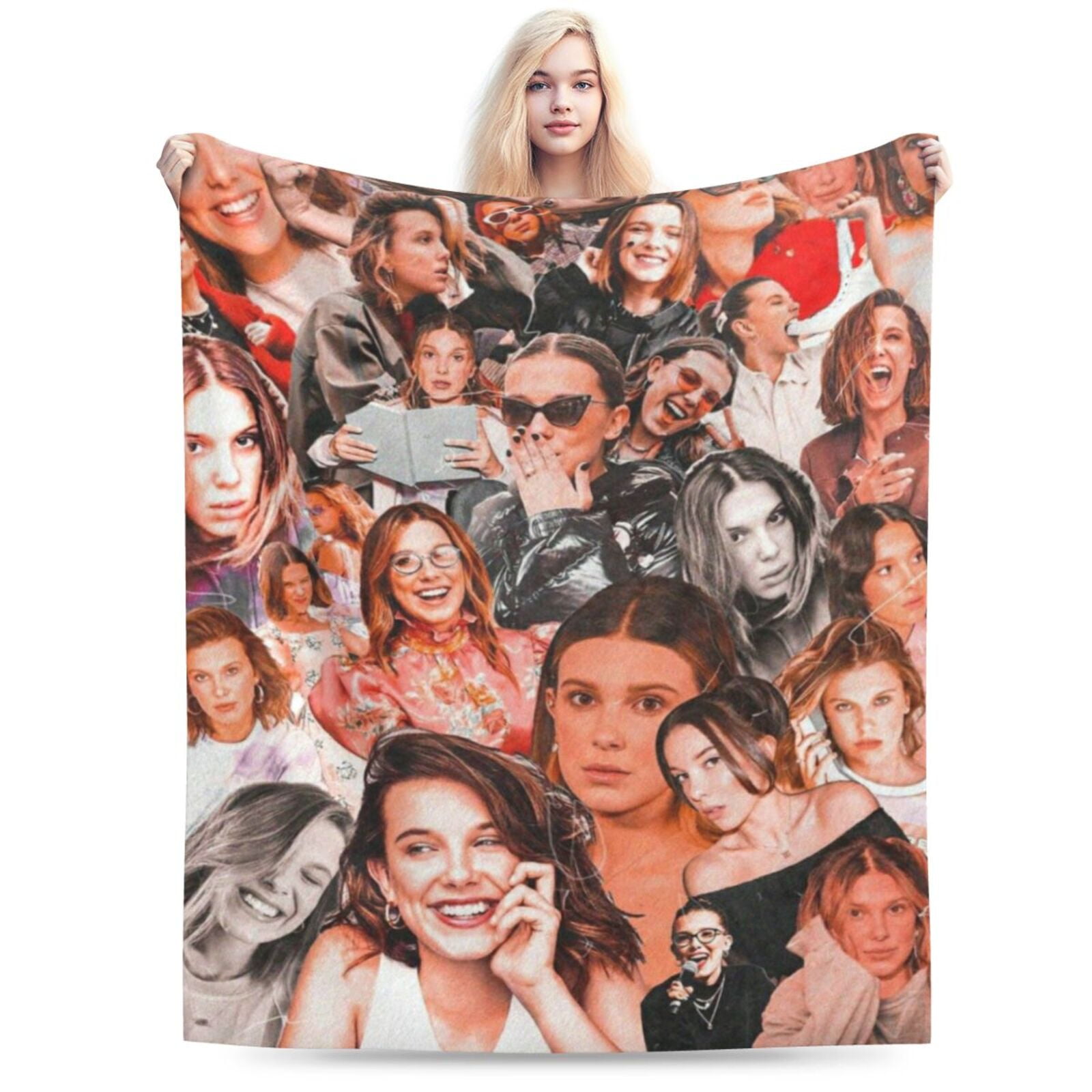 Cozy Warm Plush Throw Millie Bobby Brown Fluffy Blanket for Bed Couch ...