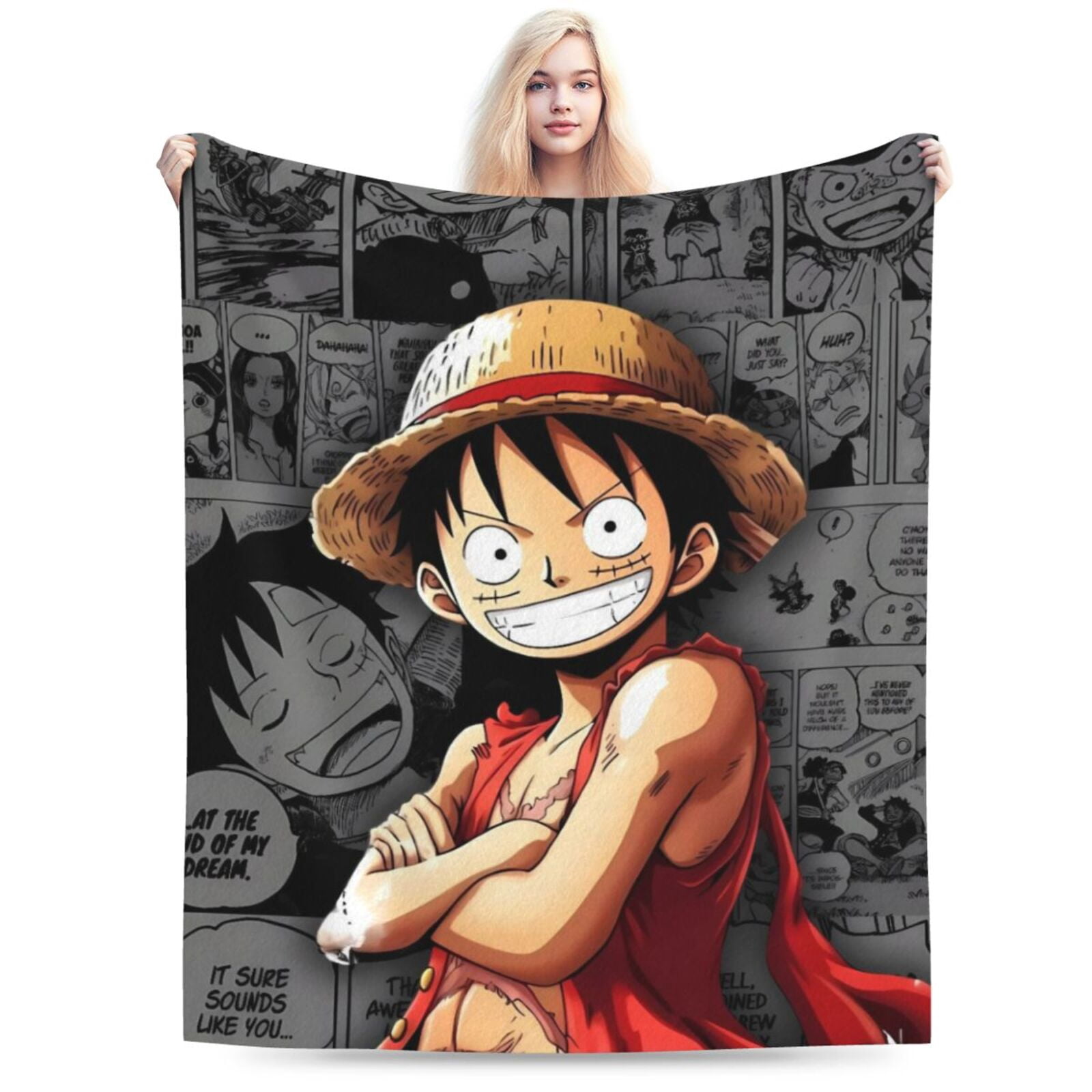 Cozy Warm Plush Throw One Piece Luffy Fluffy Blanket for Bed Couch ...