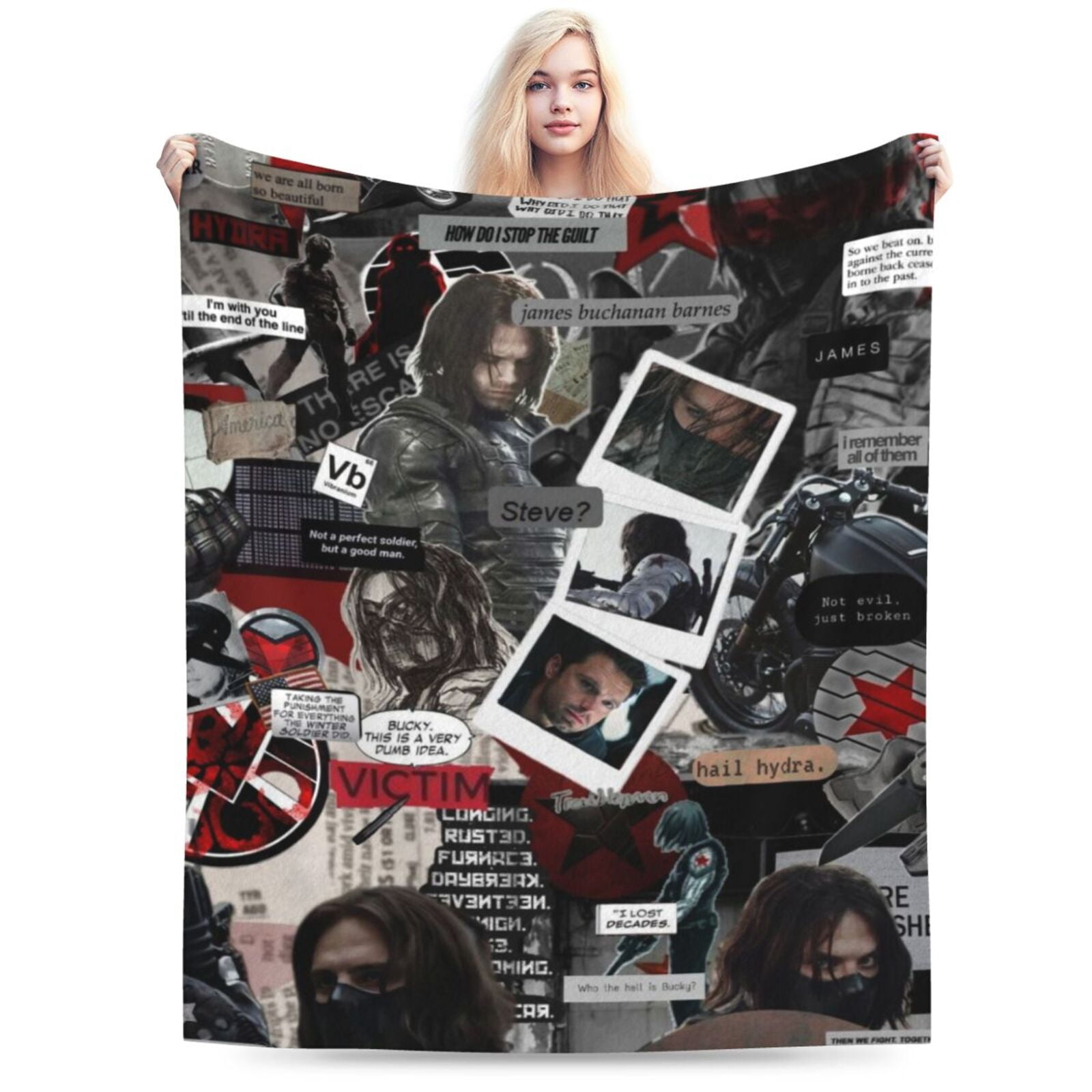 Cozy Warm Plush Throw Sebastian Stan Bucky Barnes Fluffy Blanket for ...
