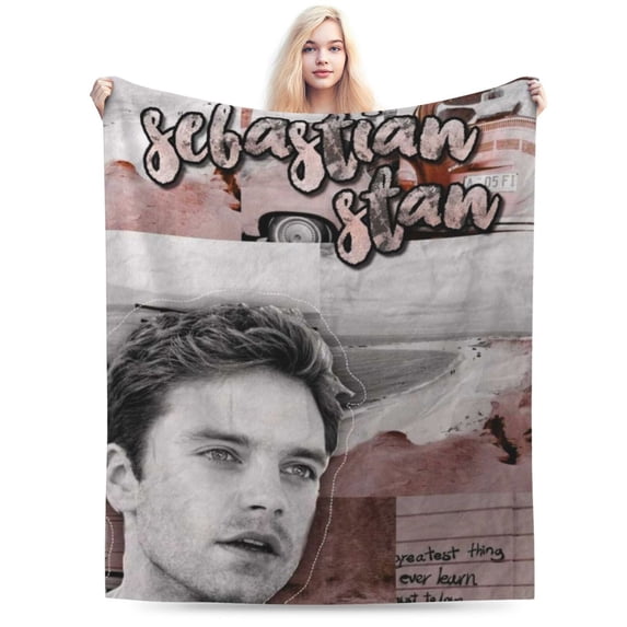 Cozy Warm Plush Throw Sebastian Stan Bucky Barnes Fluffy Blanket for ...