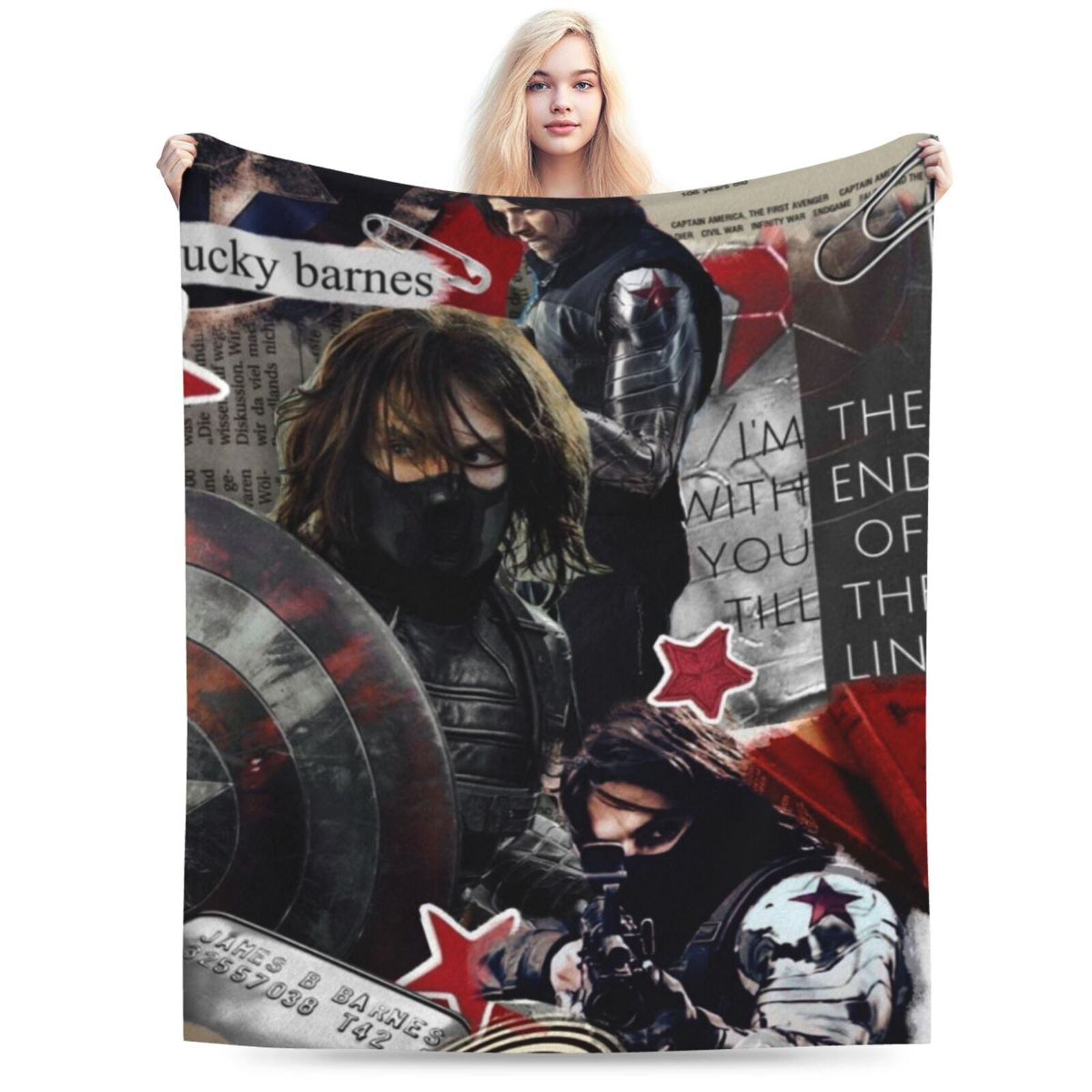 Cozy Warm Plush Throw Sebastian Stan Bucky Barnes Fluffy Blanket for ...