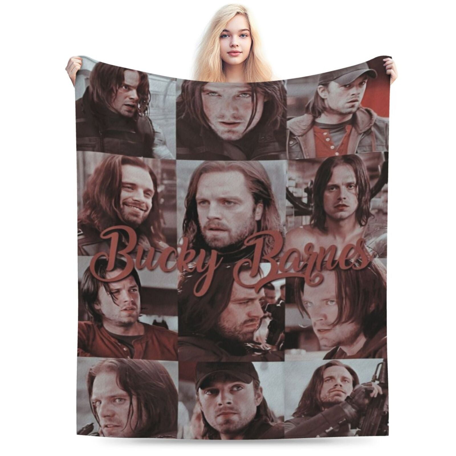 Cozy Warm Plush Throw Sebastian Stan Bucky Barnes Fluffy Blanket for ...
