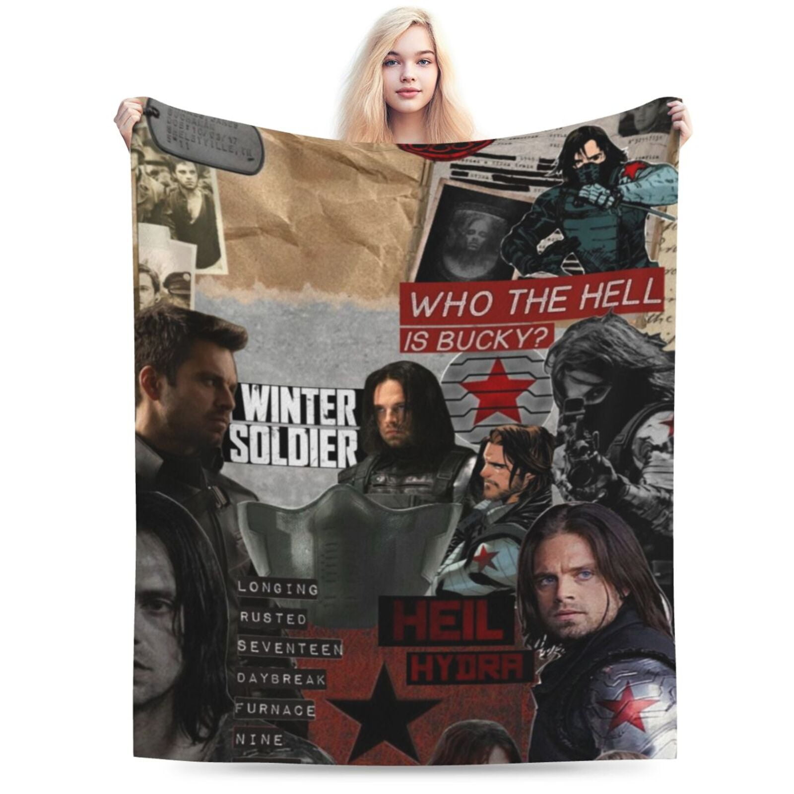 Cozy Warm Plush Throw Sebastian Stan Bucky Barnes Fluffy Blanket for ...