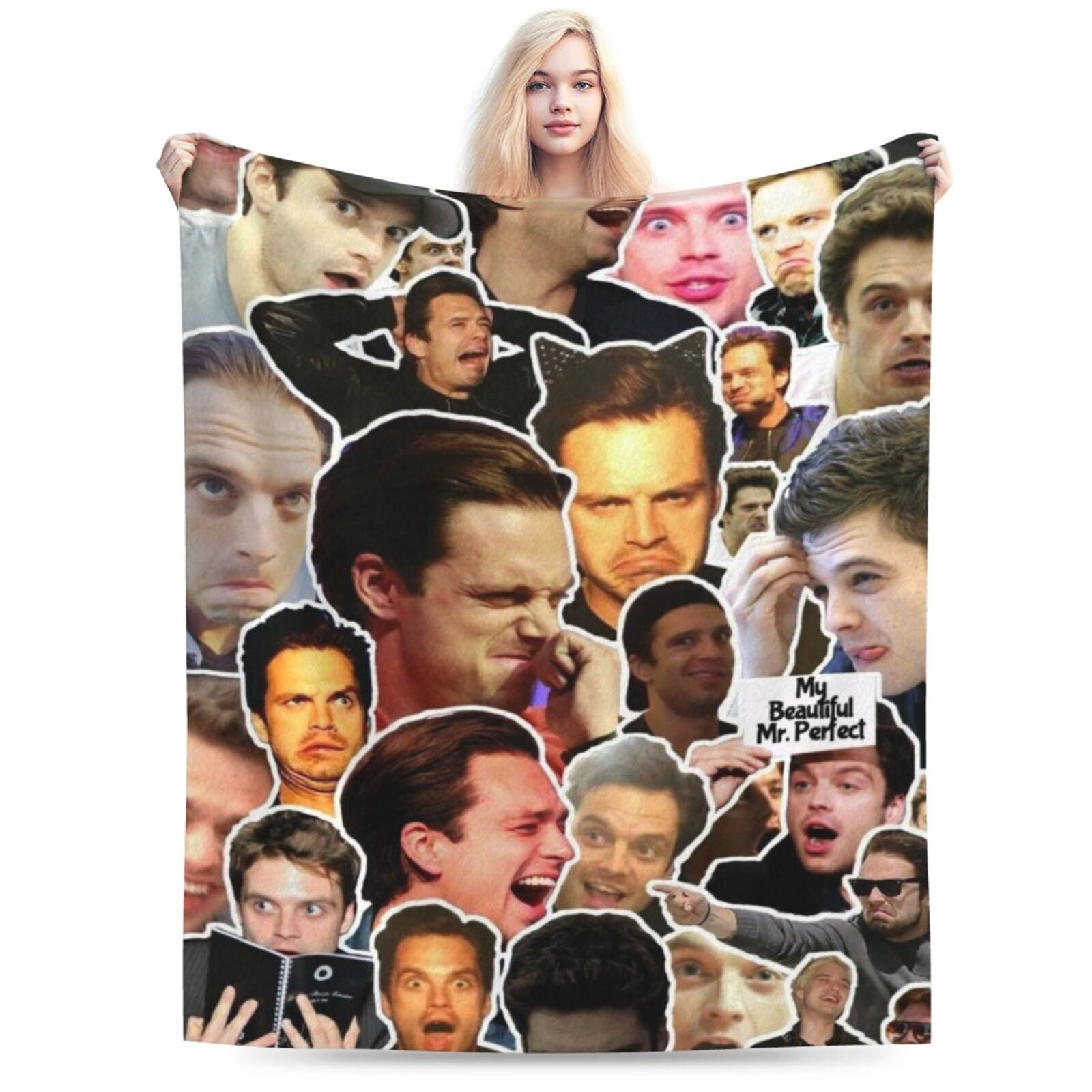 Cozy Warm Plush Throw Sebastian Stan Bucky Barnes Fluffy Blanket for ...