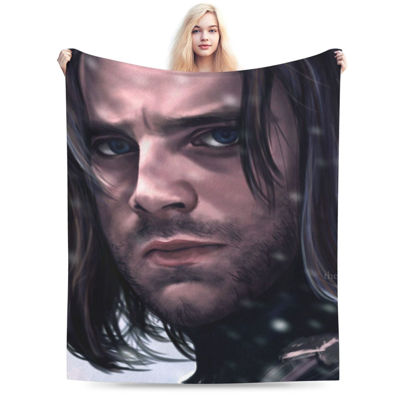 Cozy Warm Plush Throw Sebastian Stan Bucky Barnes Fluffy Blanket for ...