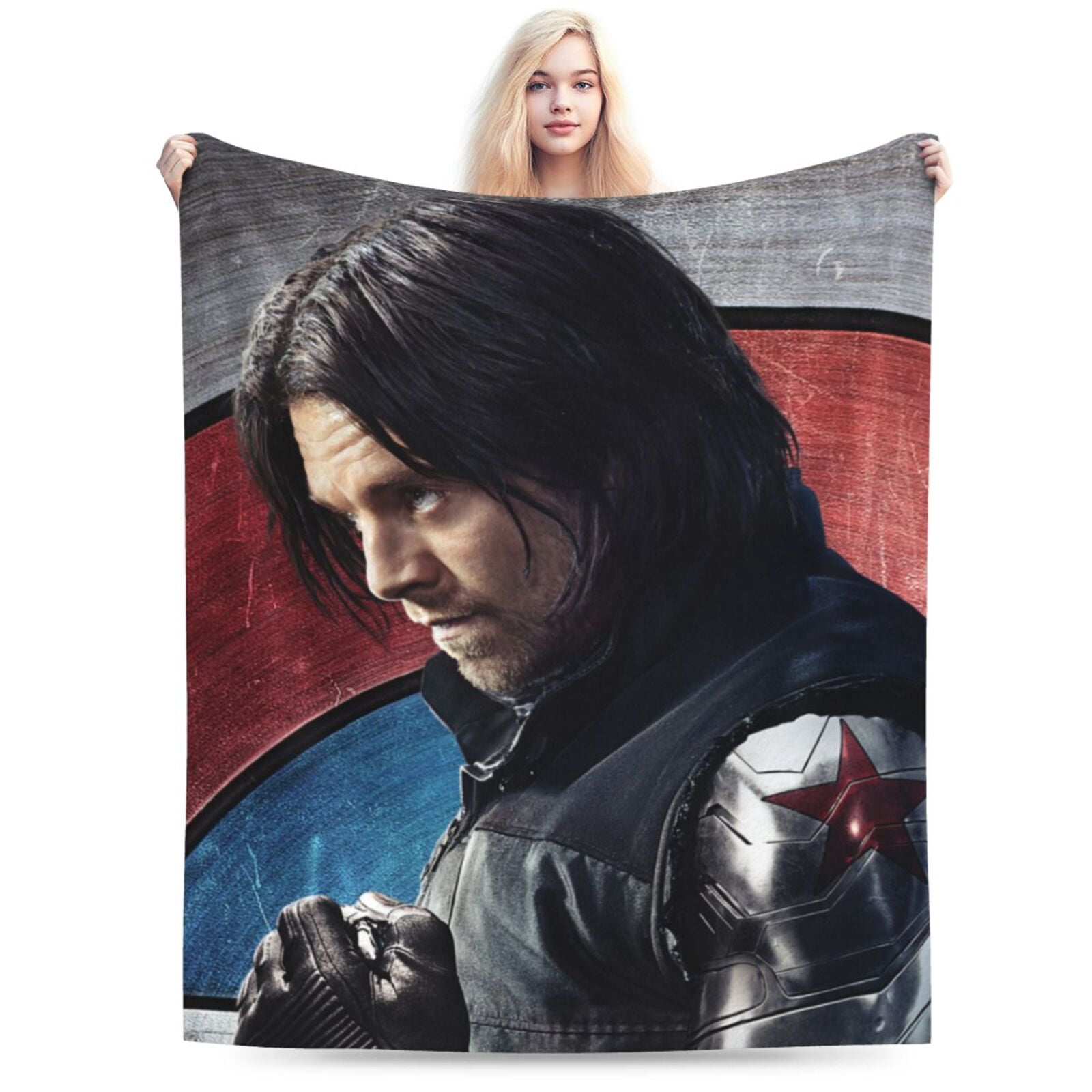Cozy Warm Plush Throw Sebastian Stan Bucky Barnes Fluffy Blanket for ...