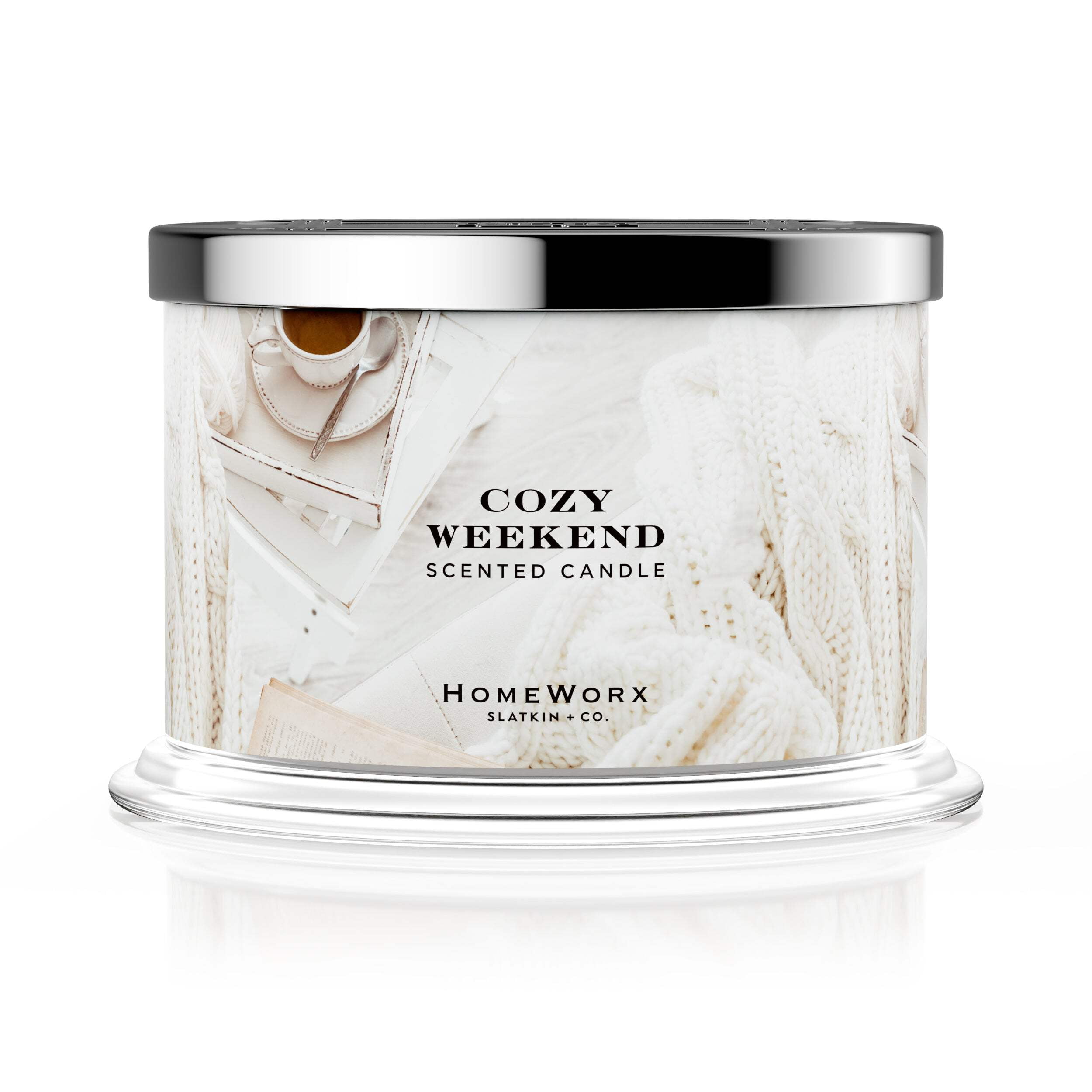 Slatkin & Co Cozy Weekend Candle, Warm Vanilla, Honey, Woods, Almonds ...