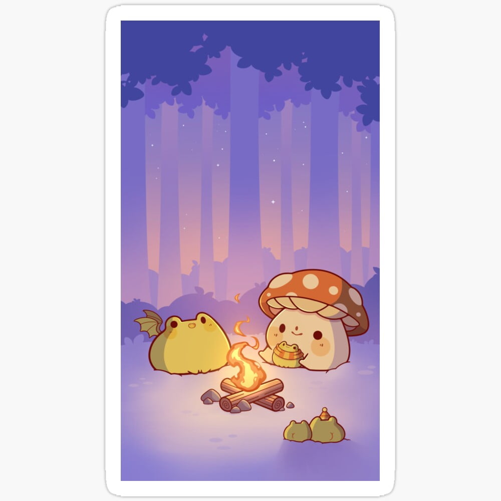 Cozy Winter Campfire Sticker Phone Decal Water Bottle Stickers Car ...