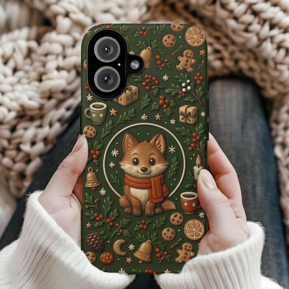 Cozy Winter Holiday Fox Festive Phone Case with iPhone 17 to 11 Pro Max ...