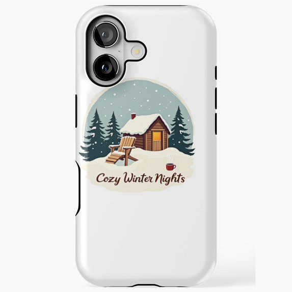 Cozy Winter Nights Art Protective Case for iPhone 11 12 13 14 15 16 17 ...