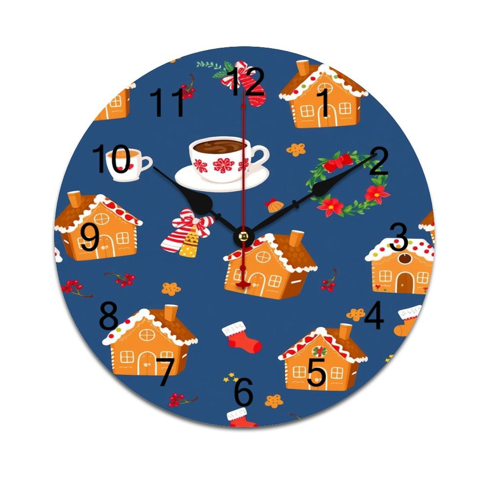 Cozy Winter Pattern Clocks Wall Home Decoration Teen Room Bedroom ...