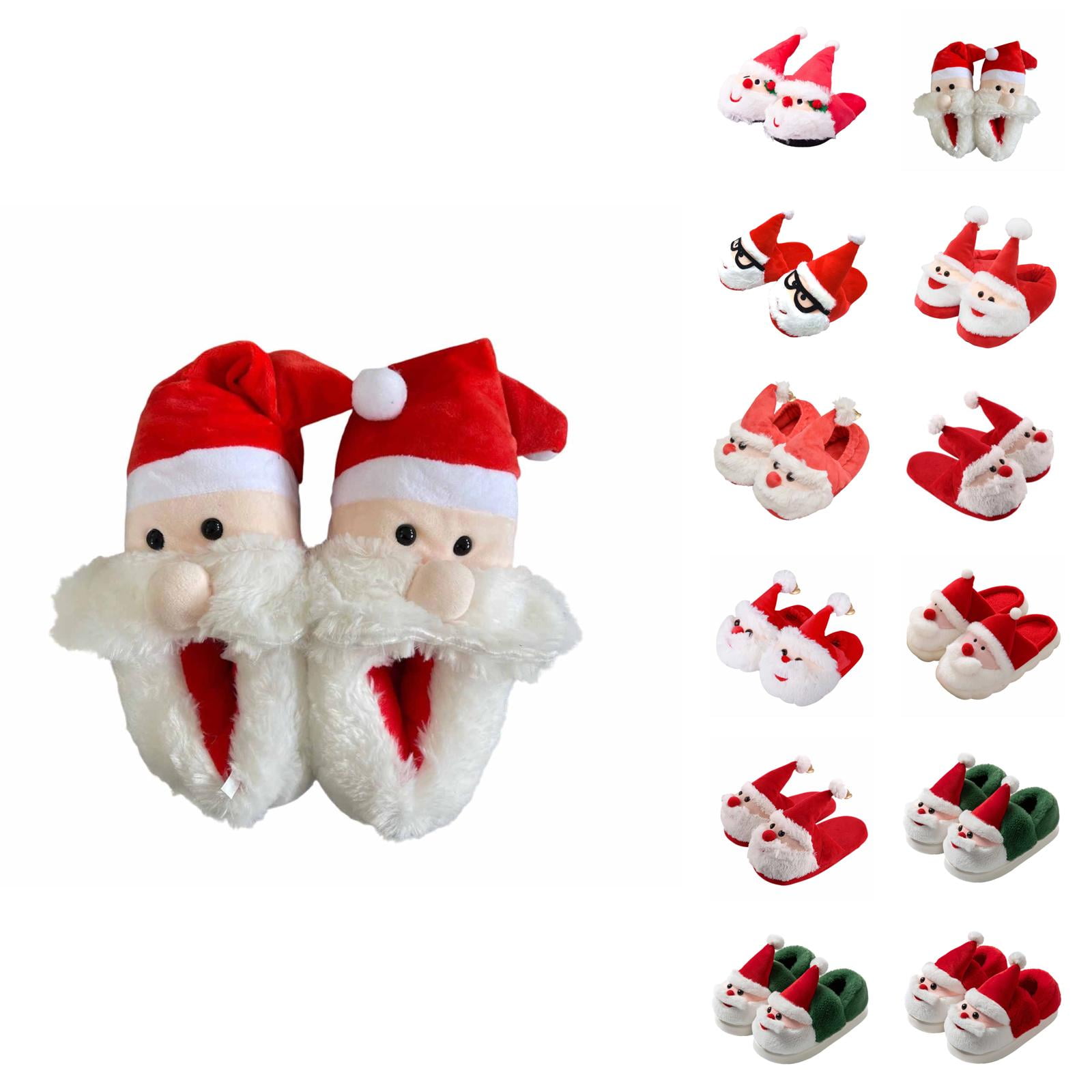 Cozy Winter Santa Slippers For And Indoor Outdoor Warm Fleece Lined ...