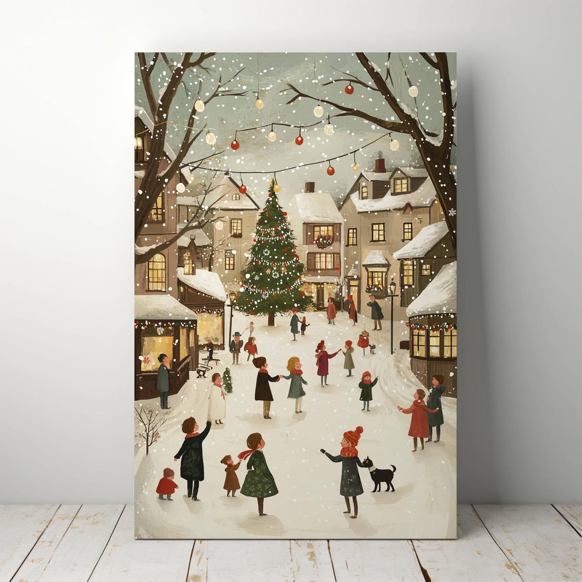 Cozy Winter Tree Poster, Hello December Wall Art UNFRAMED Poster, Wall ...