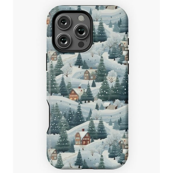 Cozy Winter Wonderland Holiday Scene Phone Case for iPhone 16 15 14 13 ...