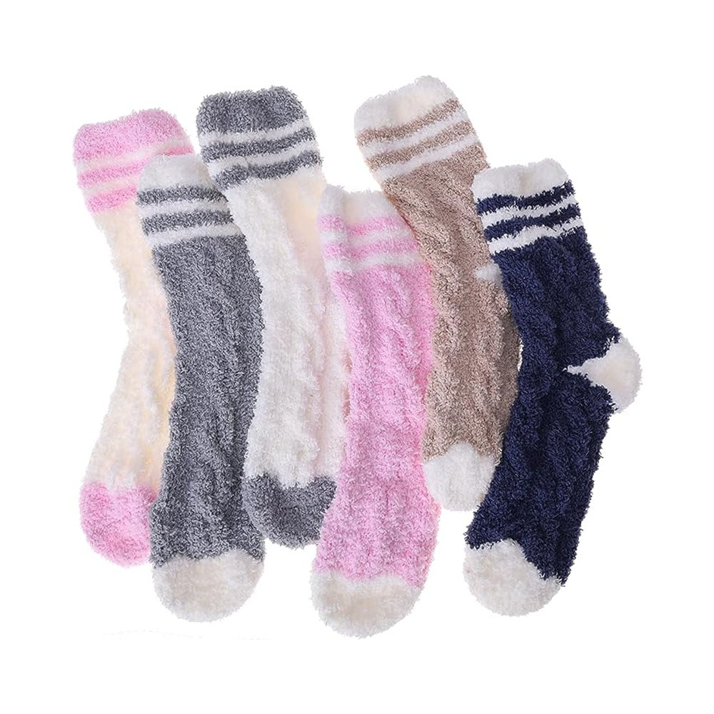 Cozy Women Fluffy Winter Socks Thick Bed Socks 6 Pairs - Walmart.com