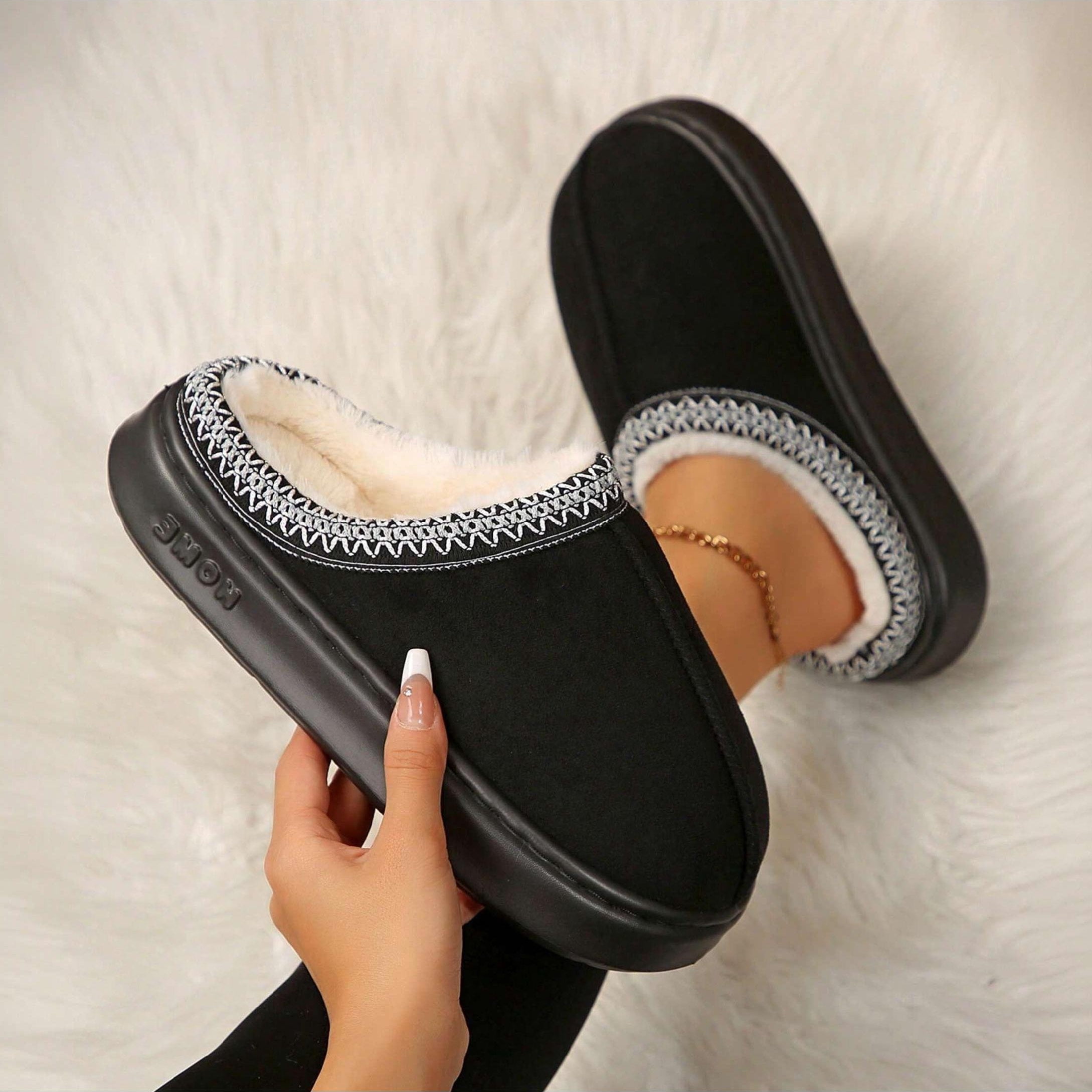 Cozy Women's Slippers with Plush Lining and Thick Soles - Ideal for ...