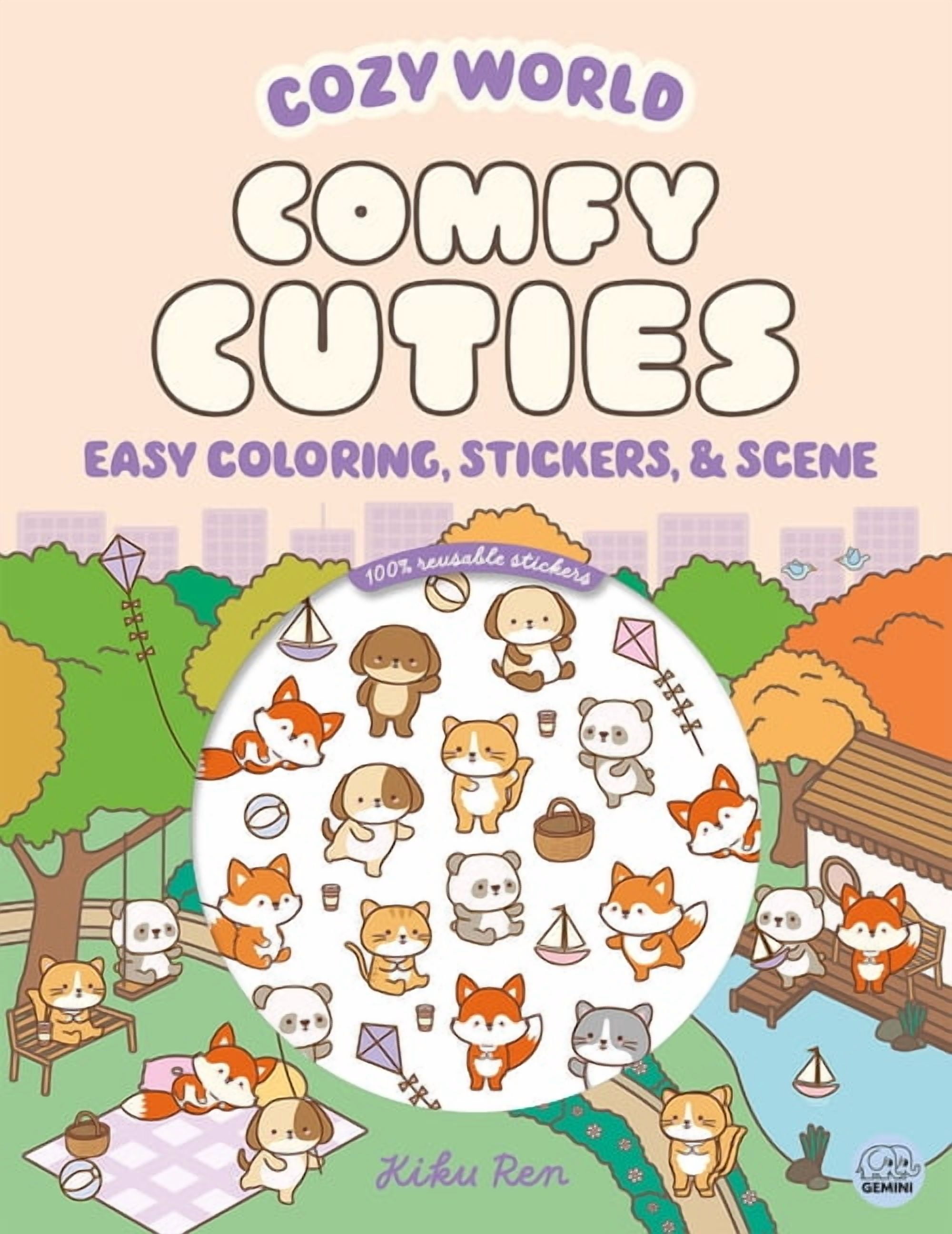 Cozy World Cozy World Comfy Cuties: Easy Coloring and Sticker Scene for ...