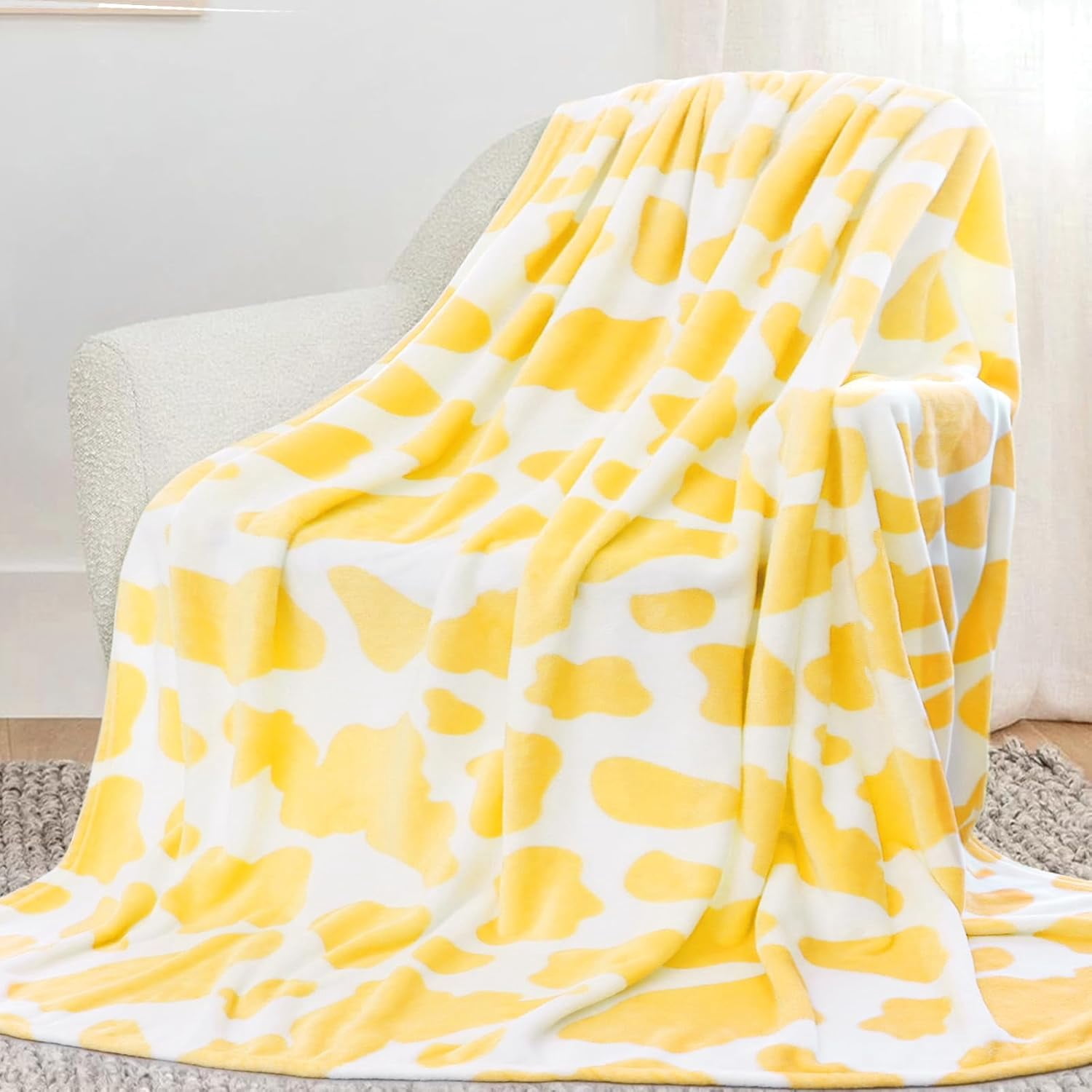 Cozy Yellow Blanket Lightweight Soft Lemon Pale Yellow Throw Blanket ...